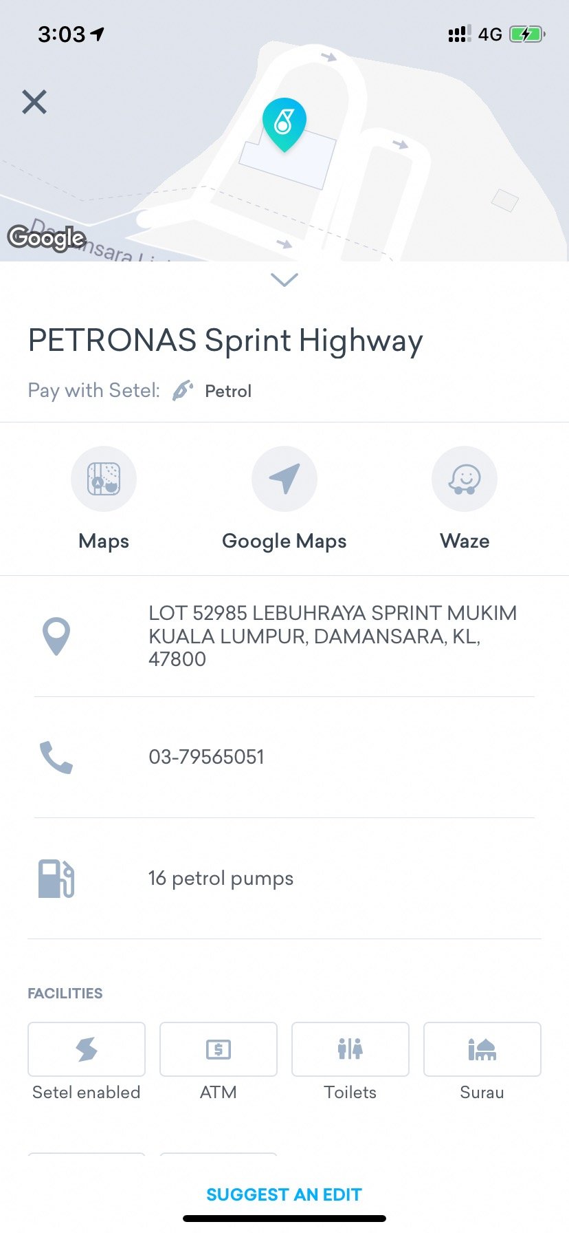 Setel app can be used at all PETRONAS stations in Klang Valley