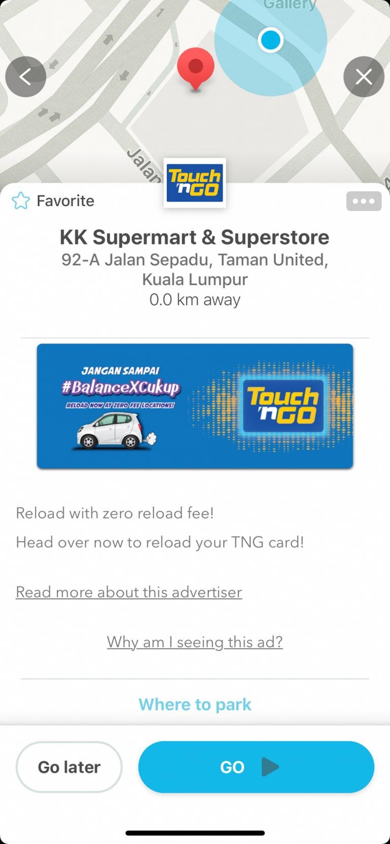 Find Zero-fee Touch ‘n Go Reload Touchpoints On Waze